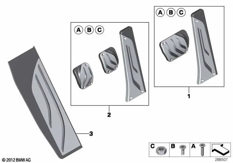 M Performance Stainless Steel Pedals Pads Cover Set - Manual - BMW ...